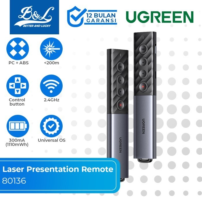 Jual UGREEN 80136 Red Laser Pointer Presentation Remote Battery Charging | Shopee Indonesia