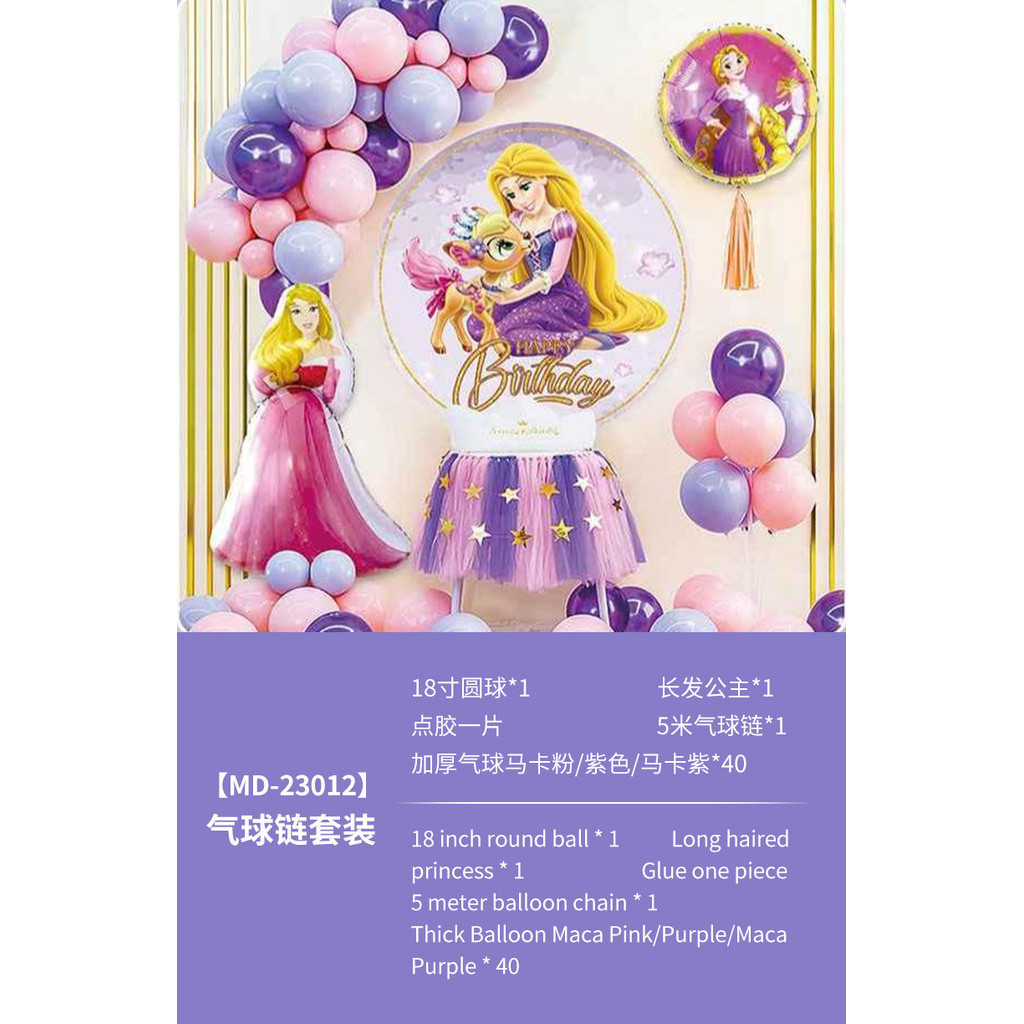 Jual PAKET BALON SET DEKORASI PESTA ULANG TAHUN ANAK MOTIF PRINCESS ...