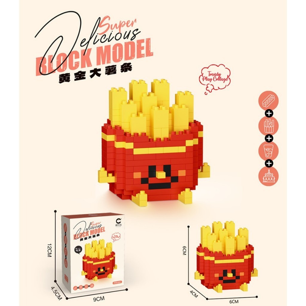 Jual HC DIY Mainan Nano Blocks Brick Susun Model Makanan Block Mini ...