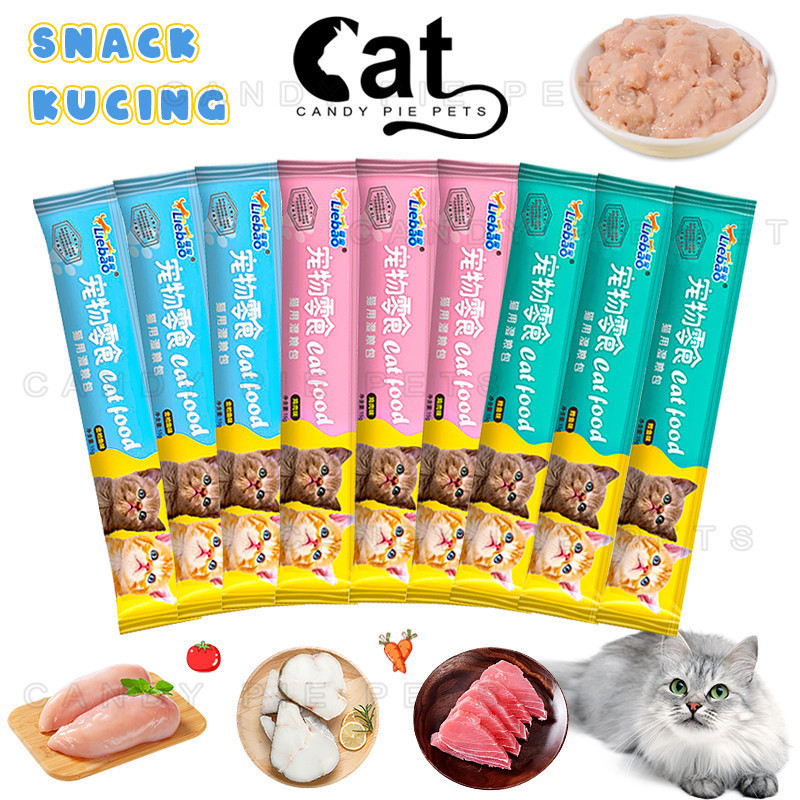 Jual Liebao Cemilan Kucing Snack Kucing Strip Cat Snack Creamy Treats ...