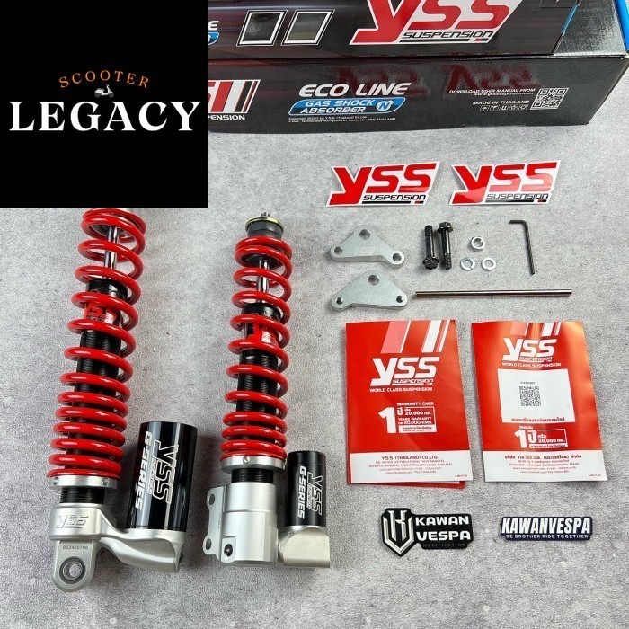 Jual Shock Tabung YSS Front & Rear Red New Model Vespa Sprint Primavera ...
