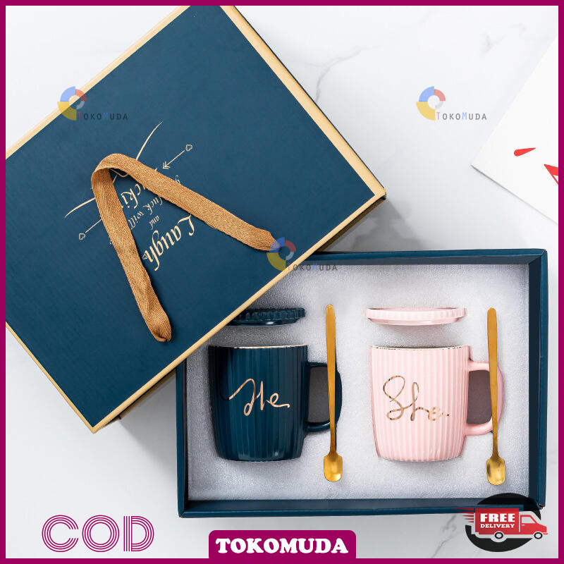 Jual TOKOMUDA COD Set HAMPERS gelas keramik couple gaya eropa utara MUG ...