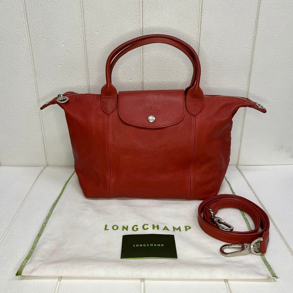 Jual LONGCHAMP Cuir Le Pliage 100% Ori Tas Handbag Kulit Red Bekas ...