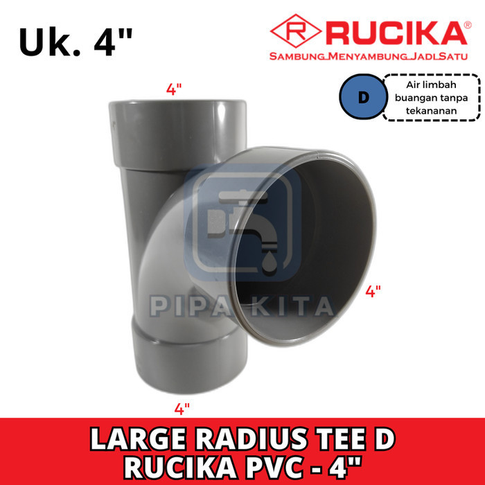 Jual Large Radius Tee D 4 Inch RUCIKA PVC TY 90 Derajat Tee Way ...