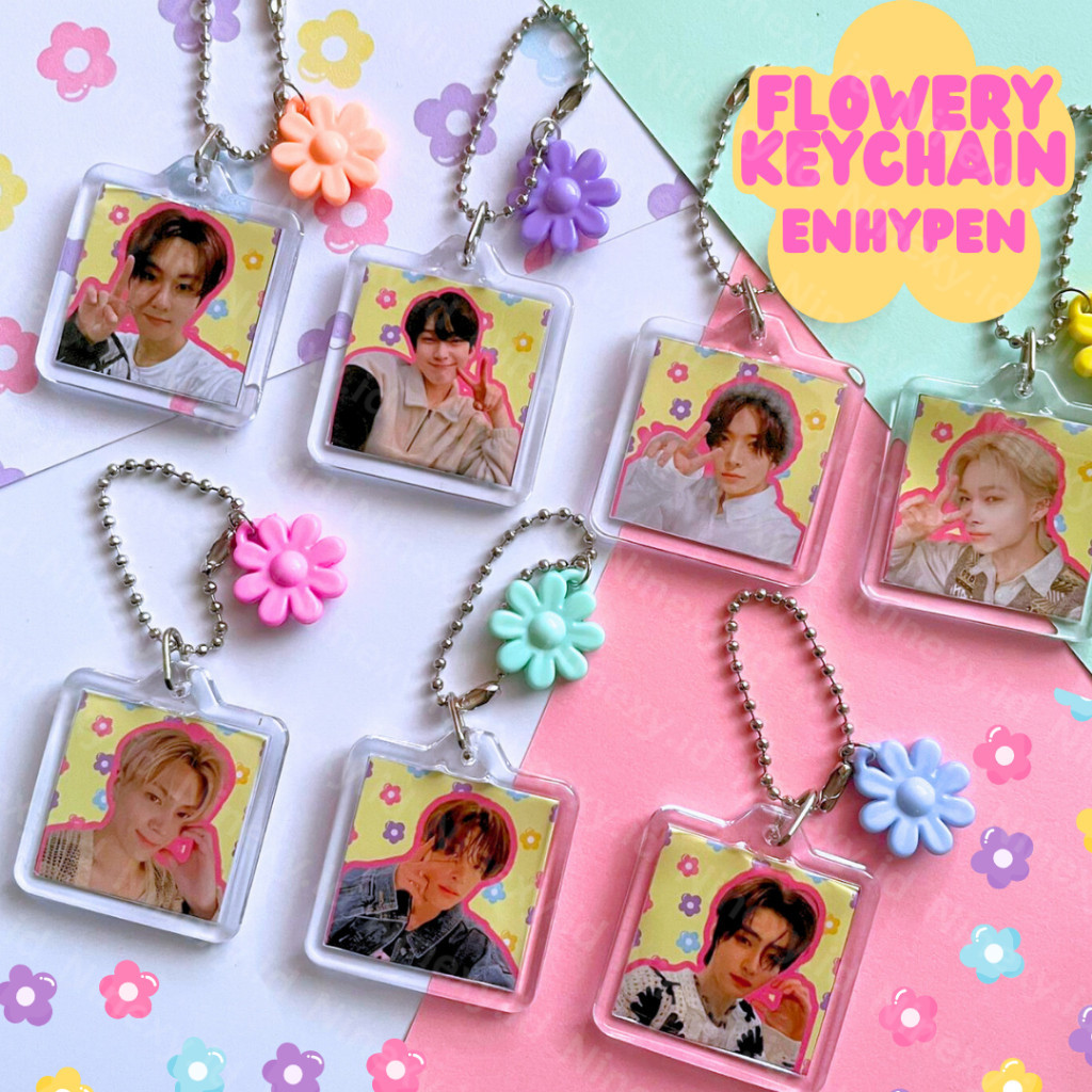 Jual Enhypen fanmade keyring flowery / enhypen keychain keyring ...