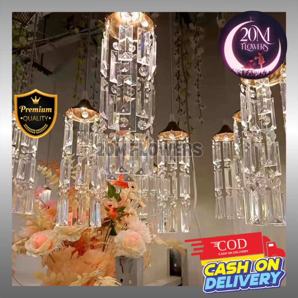 Jual Lampu Gantung Rumbai 1 Set Isi 10 Akrilik ubur ubur Kristal Dekor ...
