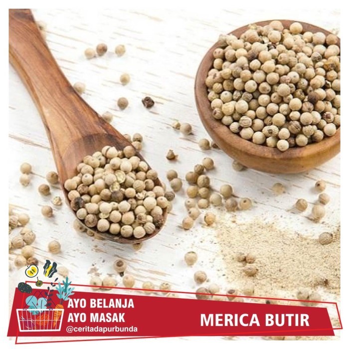 Jual MERICA / LADA PUTIH per 100 GRAM [ pilih variasi : BUTIR dan BUBUK ...