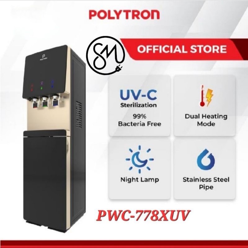 Jual Dispenser Polytron PWC-778XUV 778WUV UV Steril Galon bawah bottom ...