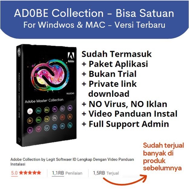 Jual Adobe All Apps - For Windows And Mac (Bisa di Windows11 dan ...