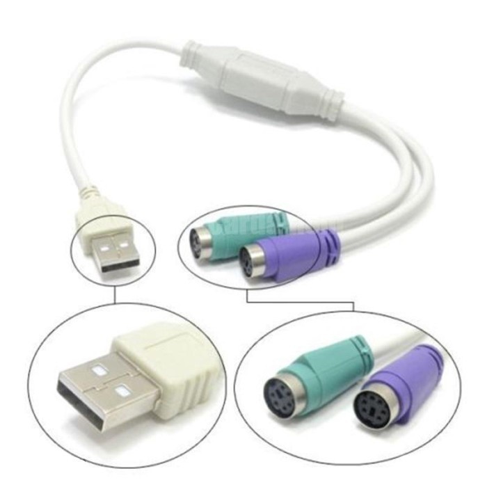 Jual Kabel Konverter Adapter Port PS/2 ke USB Converter Mouse Keyboard ...