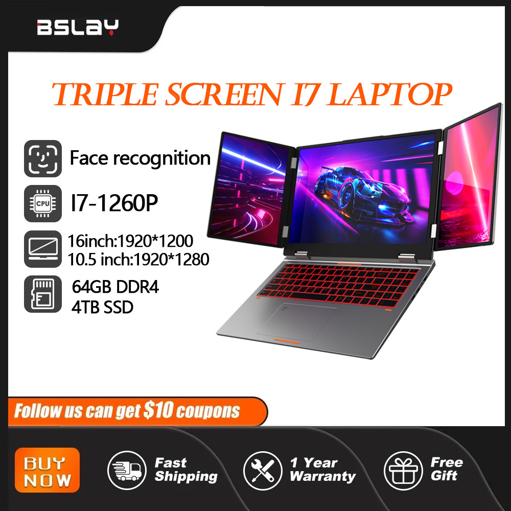Jual Triple Screen Laptop 16+10.5+10.5inch I7-1260P 64GB 4TB DDR4 Win11 ...