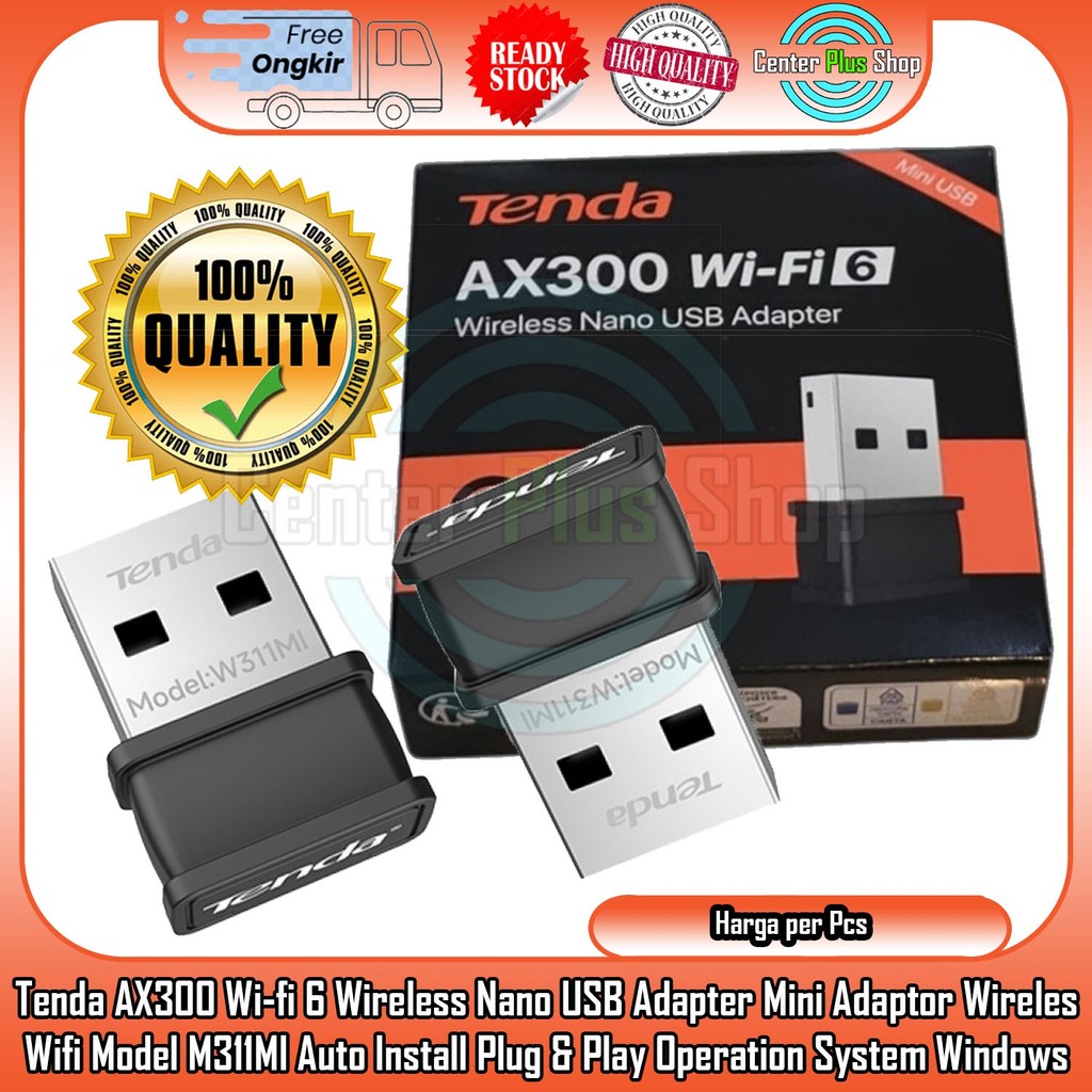 Jual Tenda Wireless Nano USB Adapter AX300 Wi-fi 6 Model W311MI Auto ...
