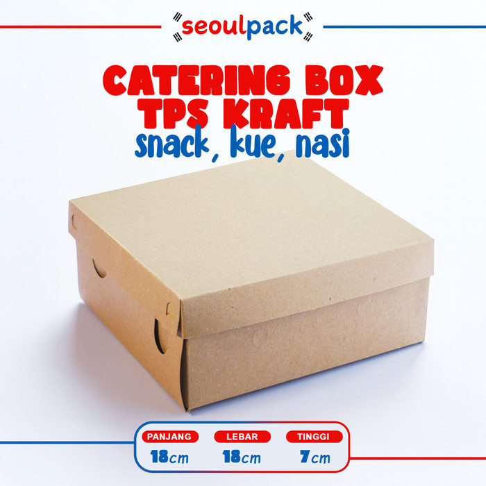 Jual Dus Nasi Box Catering TPS 18x18 Kraft 310gsm (1pcs) - Box Roti, Box Snack, Box Catering ...