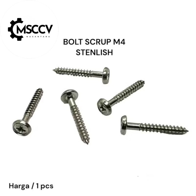 Jual BAUT SCRUP STENLISH M4 PANJANG 3cm ORIGINAL SCRUP LANCIP | Shopee ...