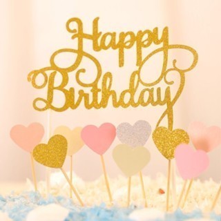 Jual PSP Topper Kue Cupcake Desain Tulisan Happy Birthday | Shopee ...