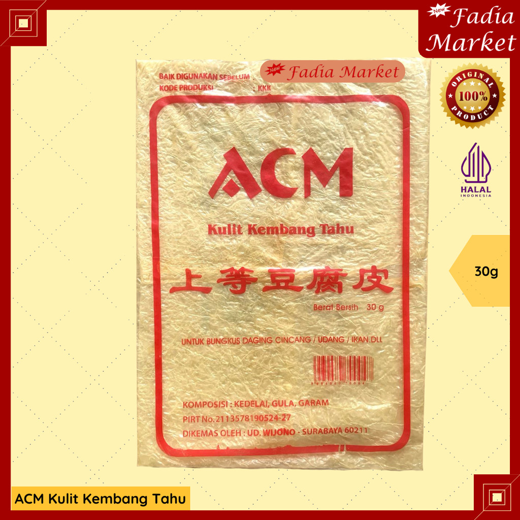 Jual ACM Kulit Kembang Tahu Bungkus Kekian Lumpia Dim Sum Pangsit 30g ...
