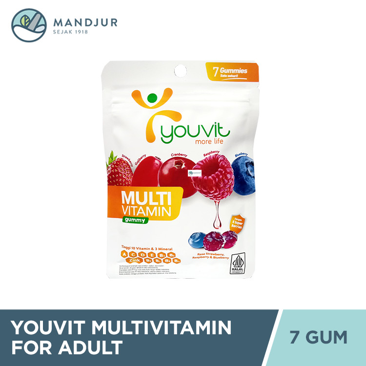 Jual Youvit Multivitamin For Adult Sachet - Multivitamin Gummy Dewasa Rasa Mix Berry | Shopee ...