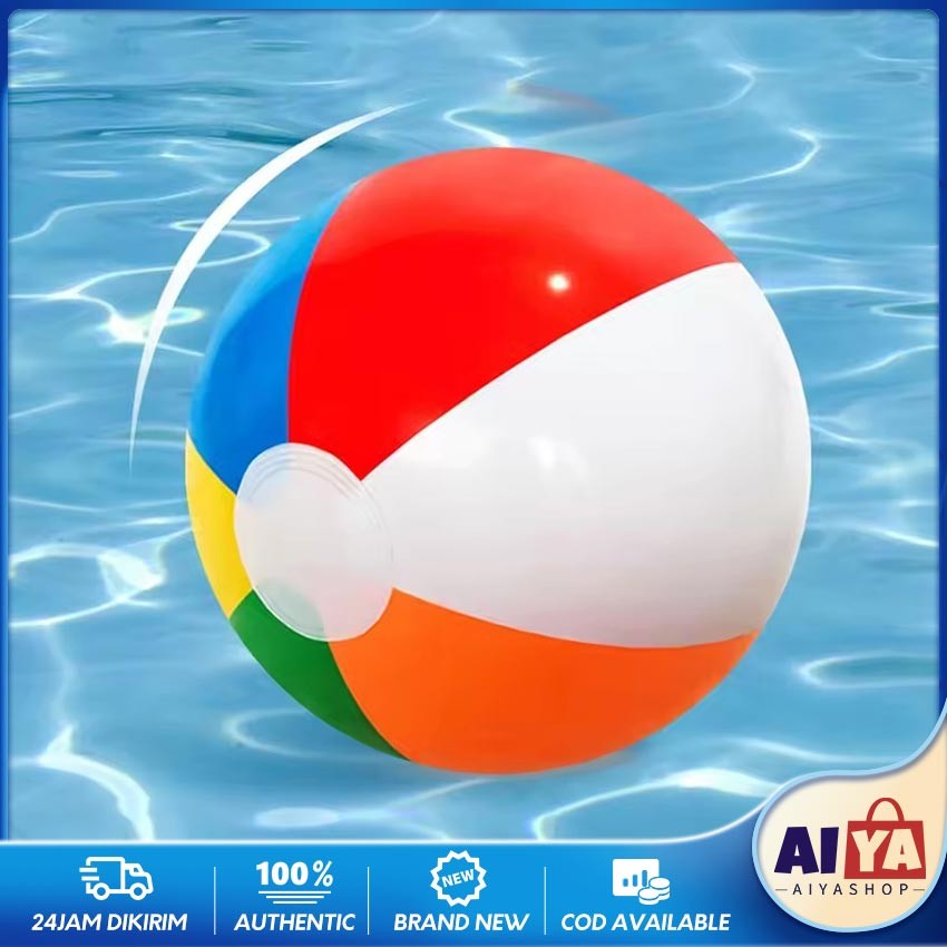 Jual Bola Pantai Tiup 50Cm Bola Voli Air Pvc Tebal Bola Renang Warna ...
