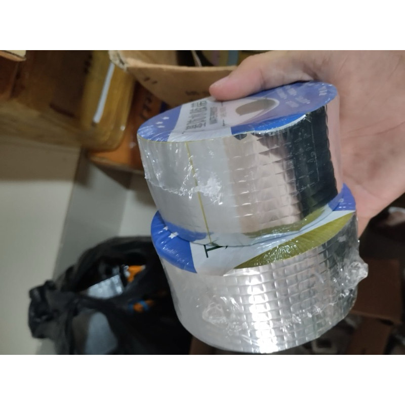 Jual [5CMx10 Meter] LAKBAN Anti Bocor Lem Talang Bocor Perbaikan Rumah / Lakban Aluminium Foil ...