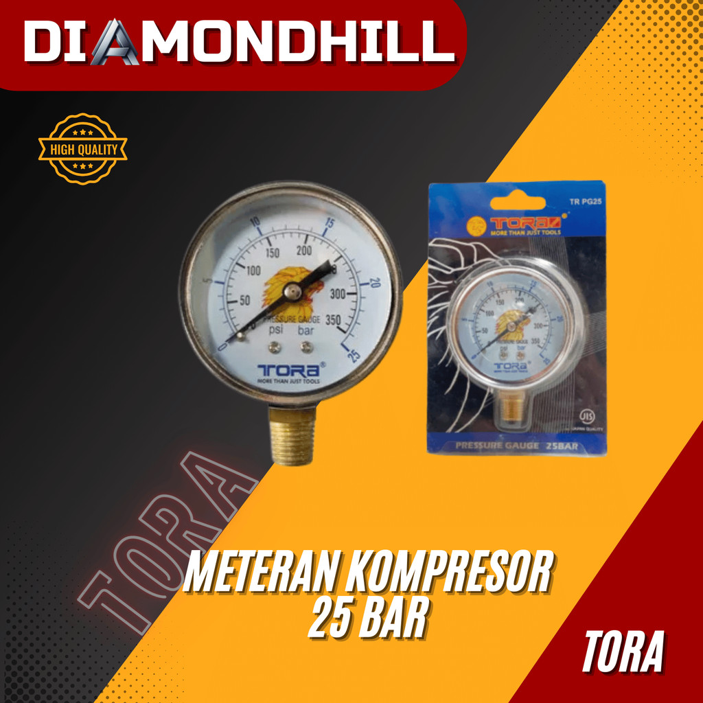Jual ALAT UKUR ANGIN - METERAN KOMPRESOR 25 BAR TORA | Shopee Indonesia