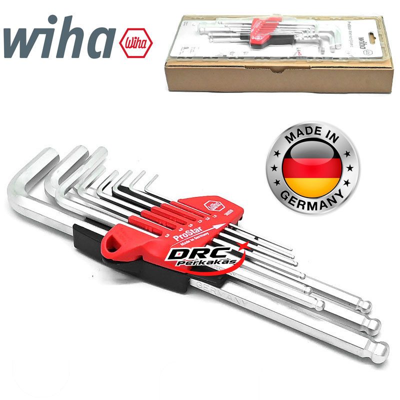 Jual Kunci L Set Ballpoint 9 Pcs 1.5 - 10 mm Model 369S9 Wiha Prostar Germany | Shopee Indonesia