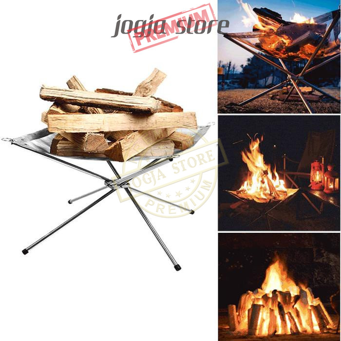 Jual Stand Api Unggun Stainless Portable Glodpuppe Tempat Kayu Api ...