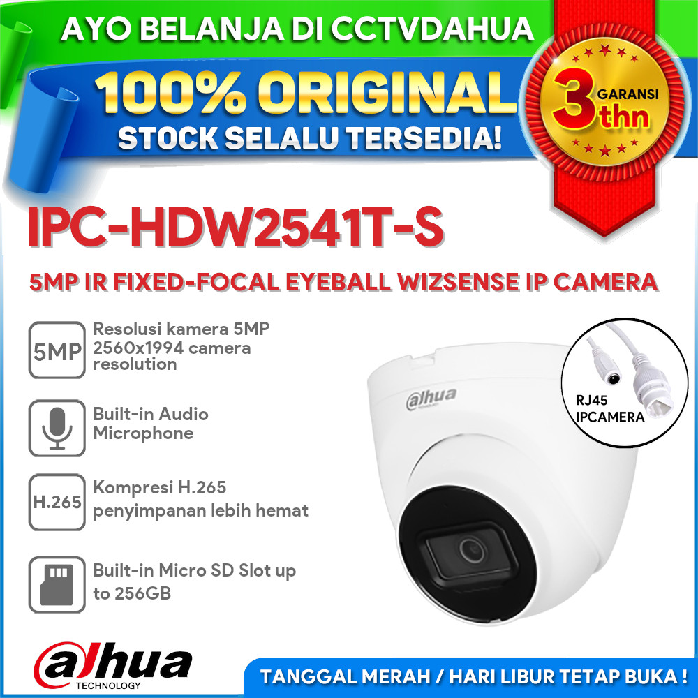 Jual DAHUA IPC-HDW2541T-S 5MP IR FIXED-FOCAL EYEBALL WIZSENSE IP CAMERA ... Jual DAHUA IPC-HDW2541T-S 5MP IR FIXED-FOCAL EYEBALL WIZSENSE IP CAMERA ...