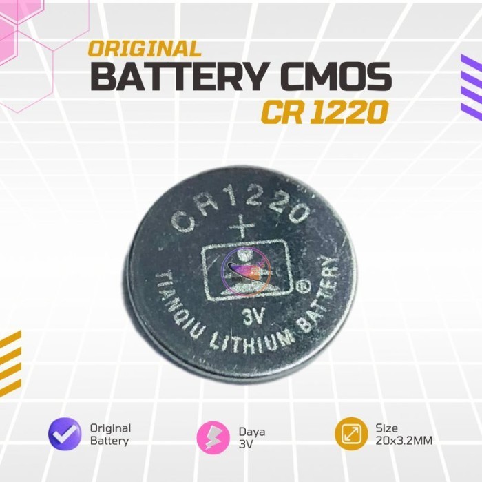 Jual Battery Baterai Batre CMOS CR 1220 | Shopee Indonesia