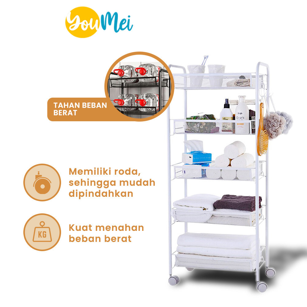 Jual Rak Roda 3 4 5 Susun / Rak Penyimpanan Beroda Serbaguna / Rak ...