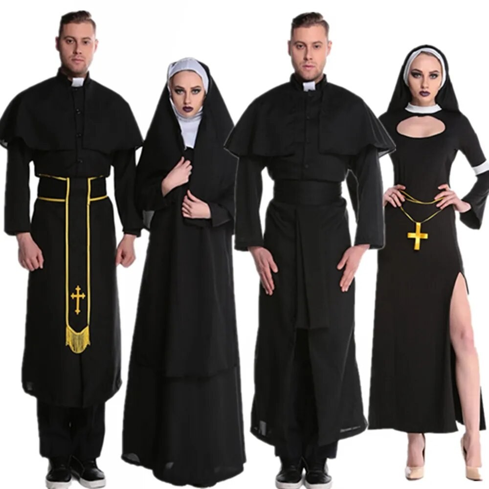 Jual PREORDER Easter Purim Halloween The Nun Costume Men Father Priest ...