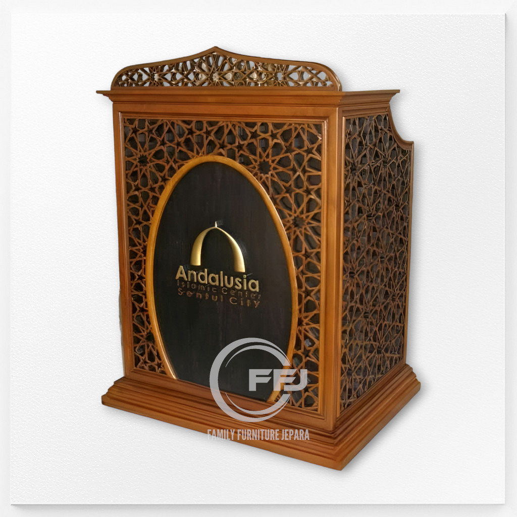 Jual Mimbar masjid minimalis modern kayu jati mimbar masjid ceramah ...