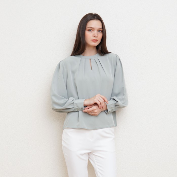 Jual VALINO LADIES Blouse Wanita Lengan Puff Sage - D-BLGB21-G1 ...