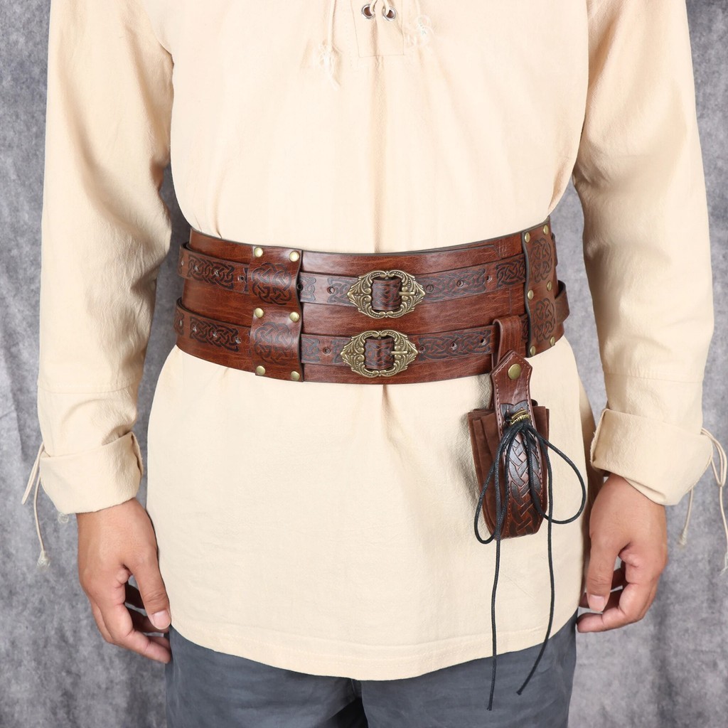 Jual Medieval Viking Style Embossed Wide Belt Medieval Retro Knight ...