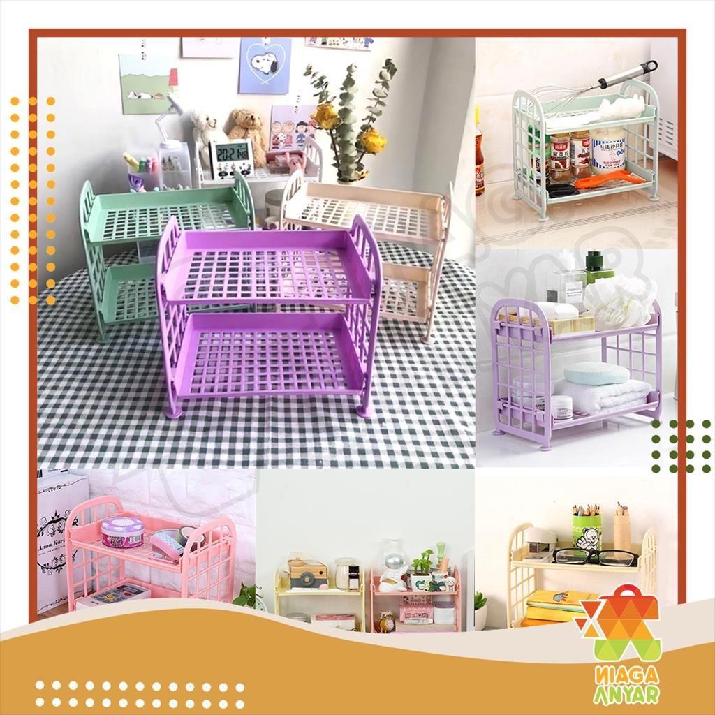 Jual NA Rak Plastik Mini 2 Susun Kecil / Rak Tingkat Tempat Penyimpanan ...
