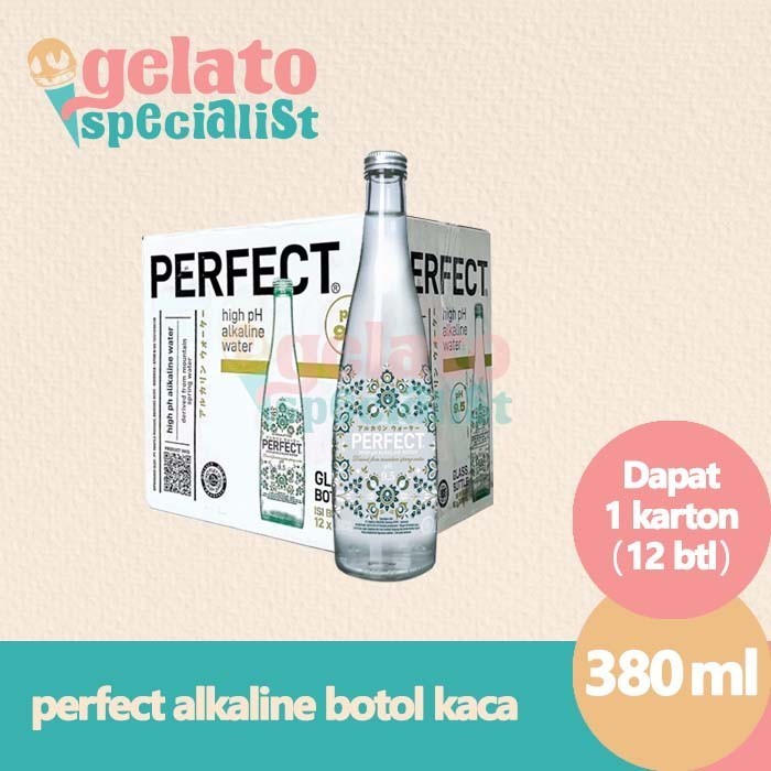 Jual Perfect Alkaline Air Mineral pH 9.5 Kaca 380ml 1 Dus isi 12 botol | Shopee Indonesia