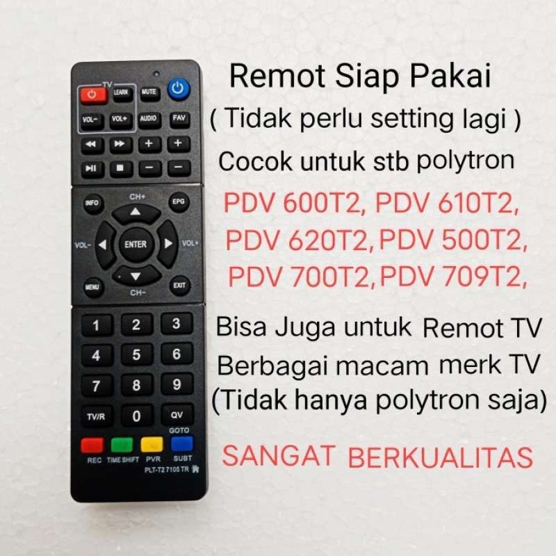 Jual Remot Remote set top box Polytron PDV600 PLT Stb Dvb T2 tanpa setting | Shopee Indonesia