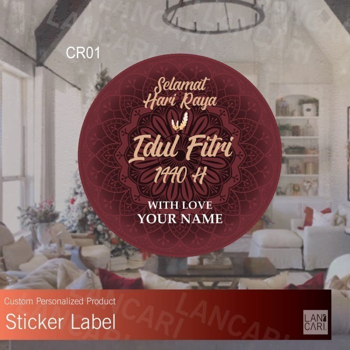 Jual Sticker Label Idul Fitri Merk Cup Coffee custom snack stiker ...