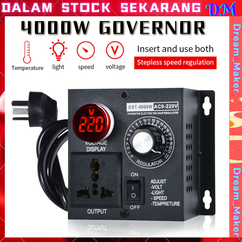 Jual AC 220V 4000W Variable Voltage Regulator Speed Motor Fan Control ...