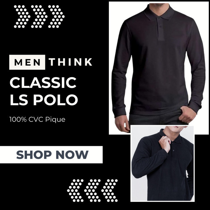 Jual MENTHINK Timeless Polo Classic Pria - Lengan Panjang Size ( M-XXL ...