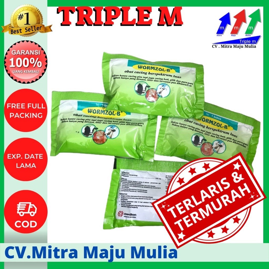 Jual WORMZOL B 1 BOLUS SACHET - Obat Cacing Cacingan Sapi Kerbau Kuda ...