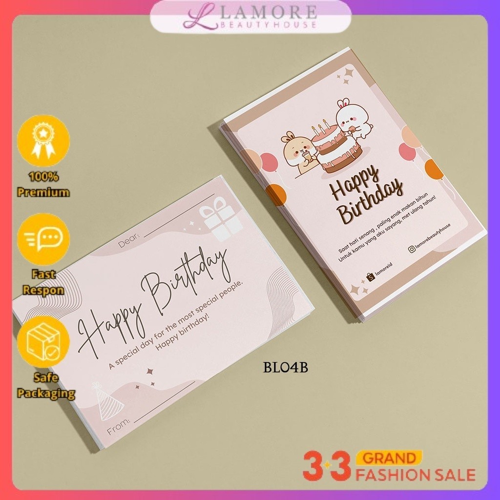 Jual Kartu Ucapan Wedding Birthday Anniversary Bl04 | Shopee Indonesia