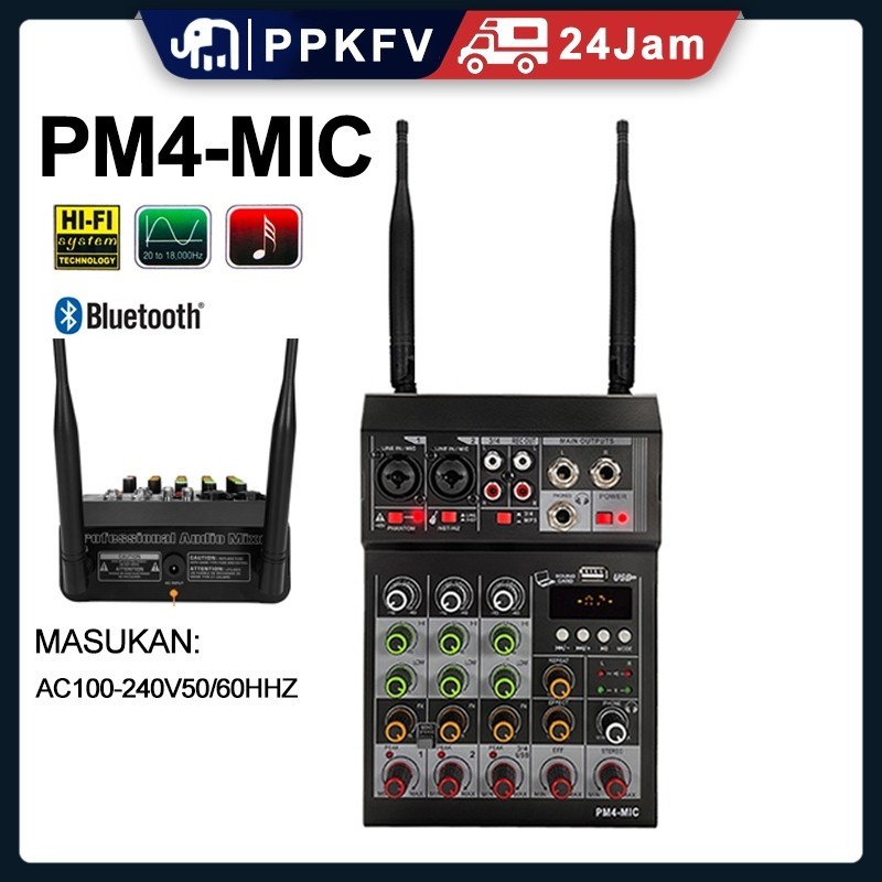 Jual PM4 MINI Mixer Audio USB Electro Bluetooth 4 Channel mendukung ...