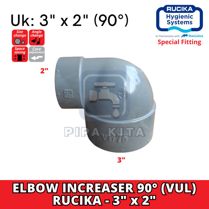 Jual Elbow Increaser 90 3 x 2 inch RUCIKA VUL Knee Overloop Vlok Reducer | Shopee Indonesia