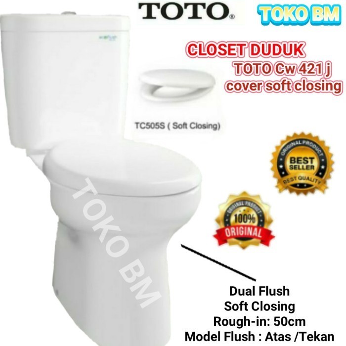 Jual CLOSET DUDUK TOTO CW 421 J/KLOSET TOTO CW 421J PUTIH - NO PAKET ...