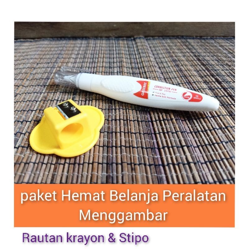 Jual Rautan Krayon Rautan Lubang Super Besar Rautan Dan Giotto Stipo ...
