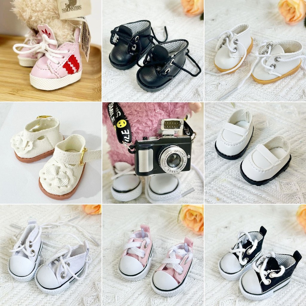 Jual 17cm Cute Labubu Leather Shoes Canvas Shoes Sneakers Camera Labubu ...
