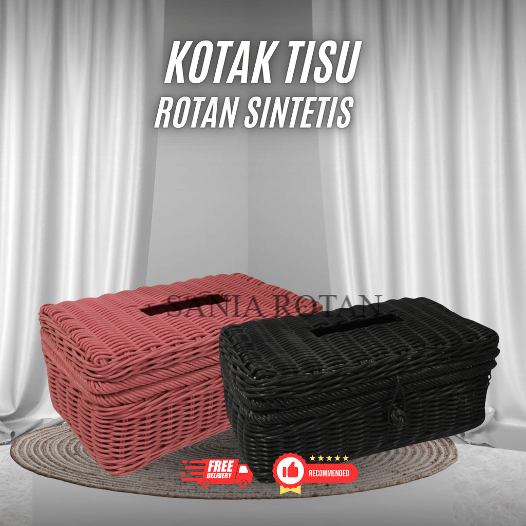 Jual Wadah Tisu Kotak Rotan Sintetis Premium – Pilihan Warna Menarik ...