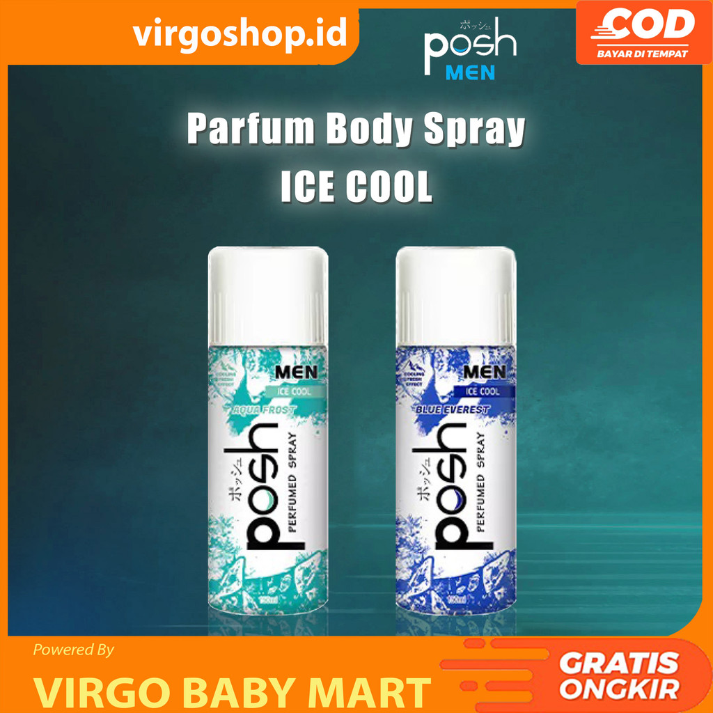 Jual Posh Men Perfumed Spray Ice Cool Aqua Frost Sensasi Dingin 150 ml | Shopee Indonesia