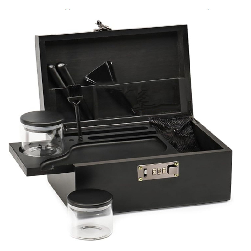 Jual Bamboo Storage Decoration Box Storage Stash Box Combination Lock ...