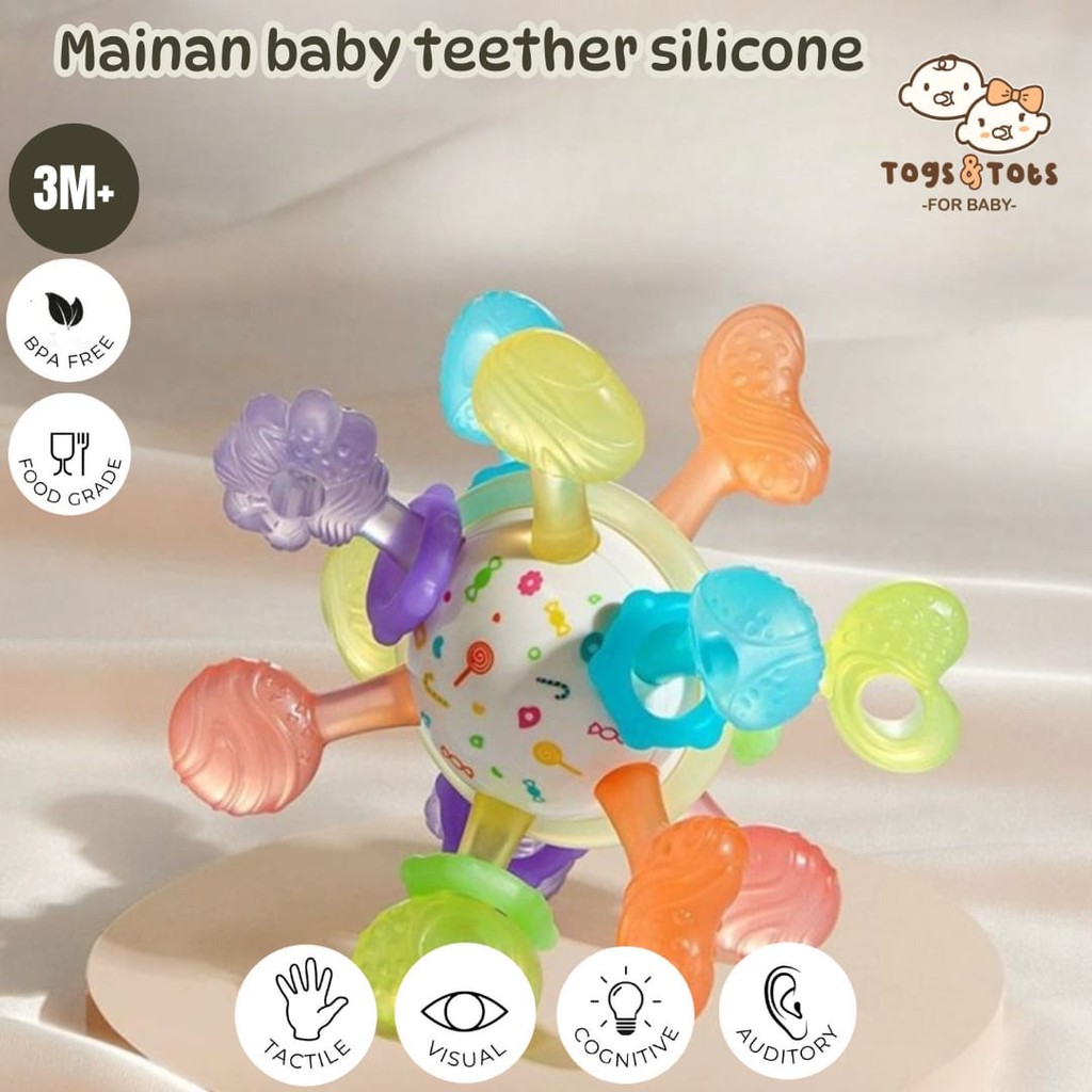 Jual ( OTH974 ) (Baby) Teether silikon baby gigitan tangan bayi 0-1 ...